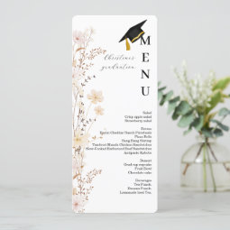 Modern Wildflower Graduation party dinner menu | Zazzle