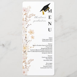 Modern Wildflower Graduation party dinner menu | Zazzle