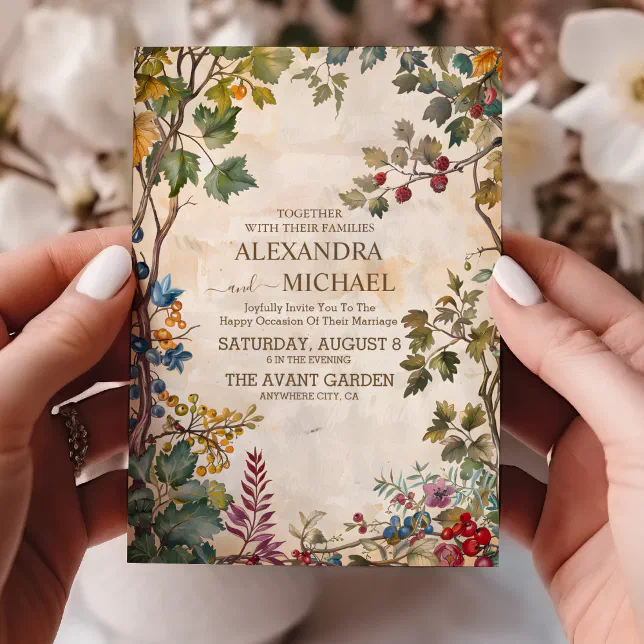 Modern Wildflower Wedding Invitation | Zazzle