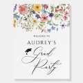 Modern Wildflowers Floral Grad Party Welcome Sign | Zazzle