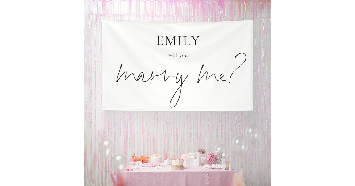 Modern Will You Marry Me Surprise Proposal Sign | Zazzle