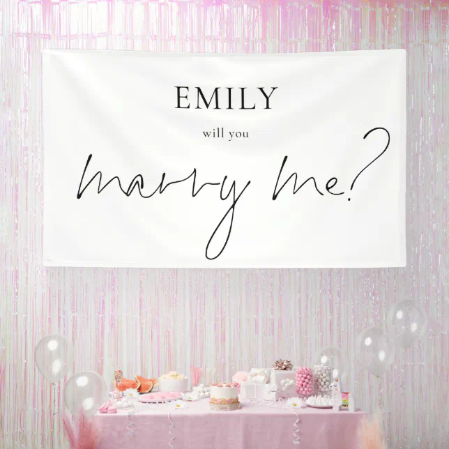 Modern Will You Marry Me Surprise Proposal Sign | Zazzle