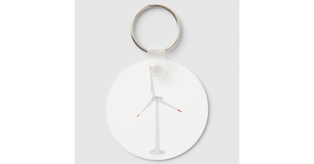 Modern wind turbine keychain | Zazzle