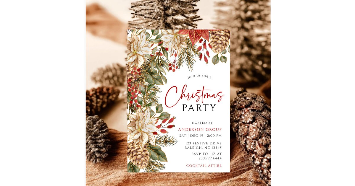 Modern Winter Corporate Business Christmas Party Invitation | Zazzle