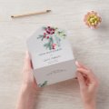 Modern Winter Pine Berries & Snow Gray Dinner All In One Invitation ...