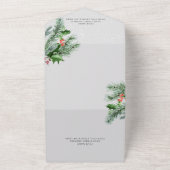 Modern Winter Pine Berries & Snow Gray Dinner All In One Invitation ...