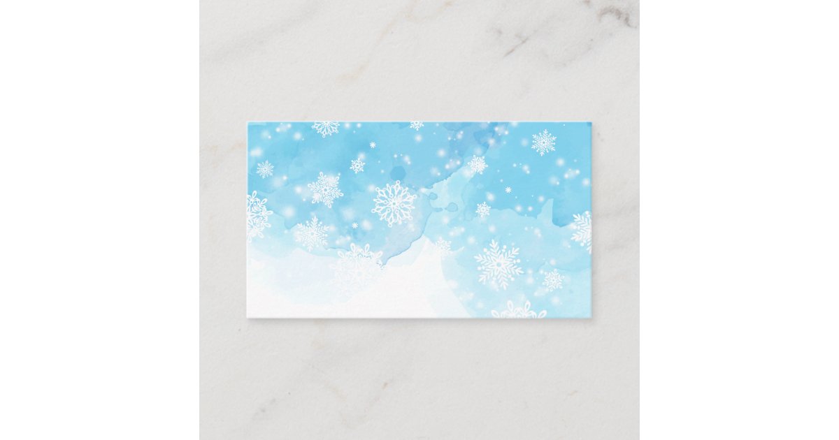 Modern Winter Snow | Holiday Place Card | Zazzle
