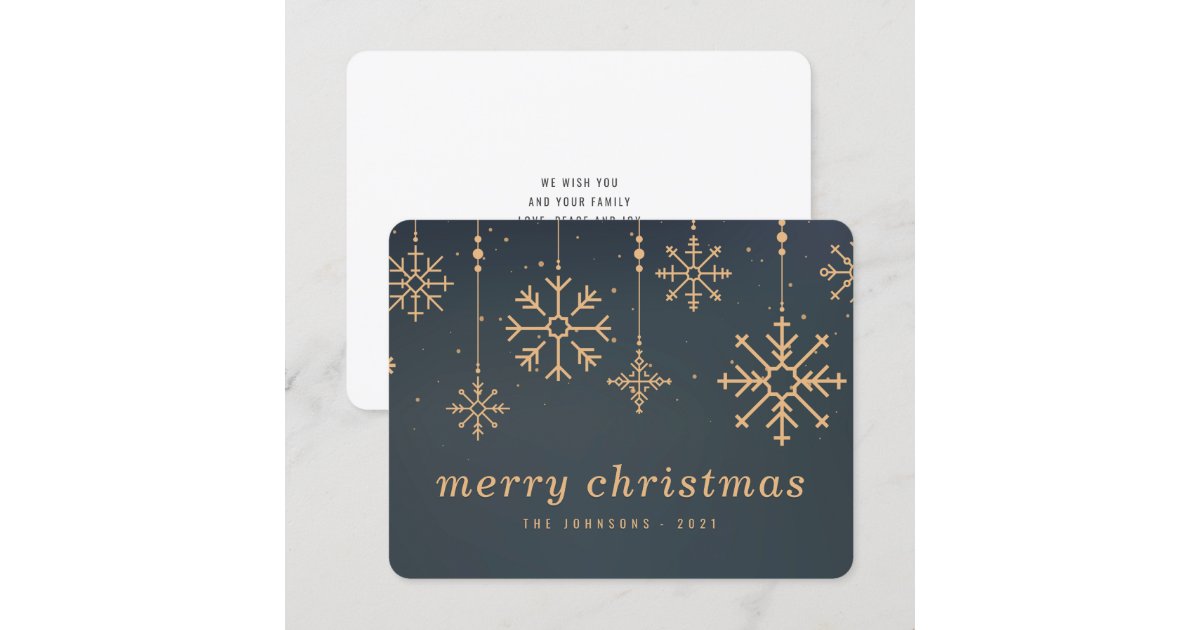 Modern Winter Snowflakes Christmas Holiday Card | Zazzle