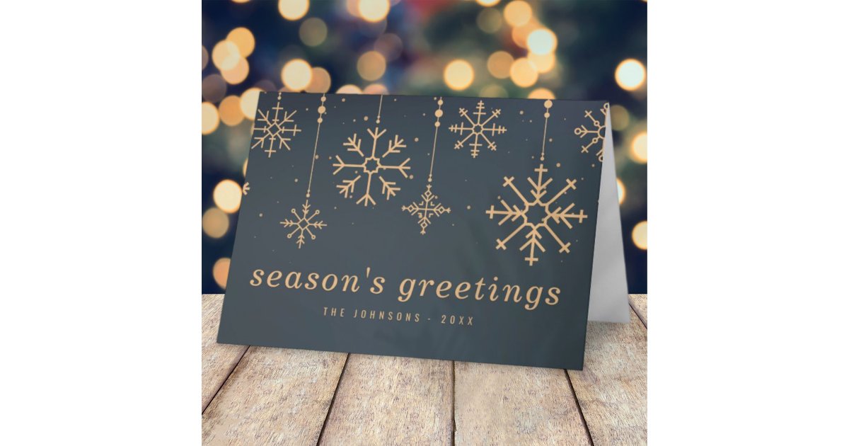 Modern Winter Snowflakes Christmas Holiday Card | Zazzle