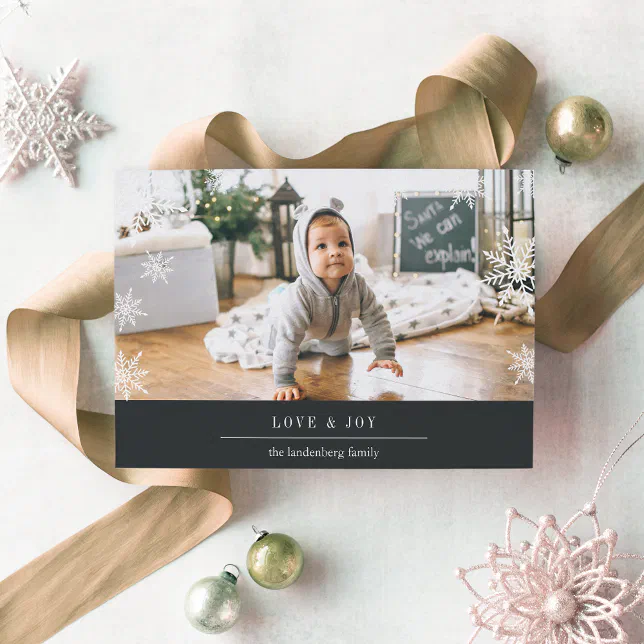 Modern Wish Holiday Photo Card w/ Editable Message | Zazzle