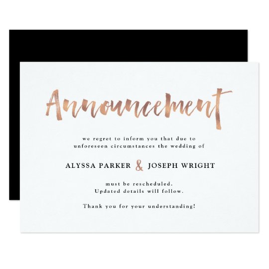 Modern Wish | Wedding Cancellation or Postponement Invitation | Zazzle.com