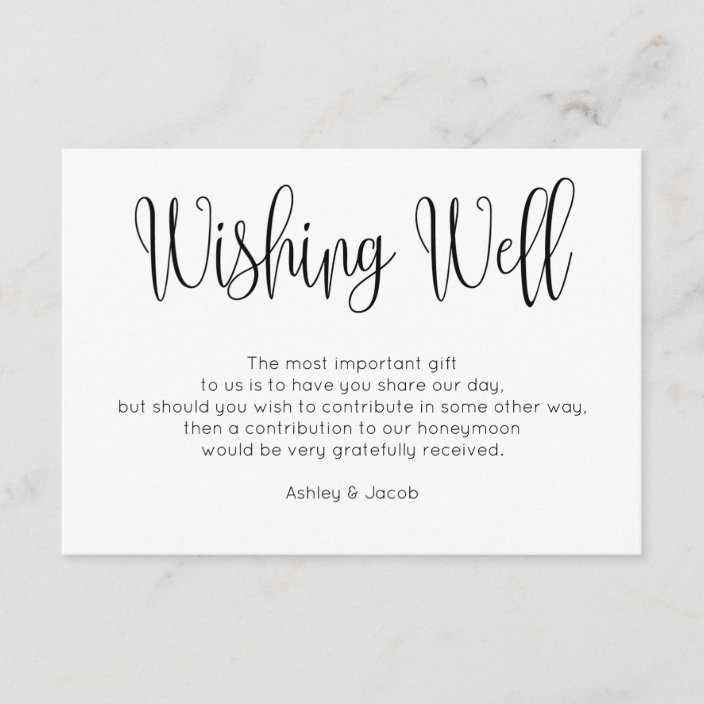 Modern wishing well simple. Script Wedding inserts | Zazzle.com