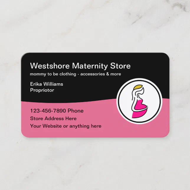 Modern Women's Maternity Store Retail Business Card | Zazzle