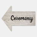 Modern Wood Directional Arrow Wedding Ceremony Sign | Zazzle