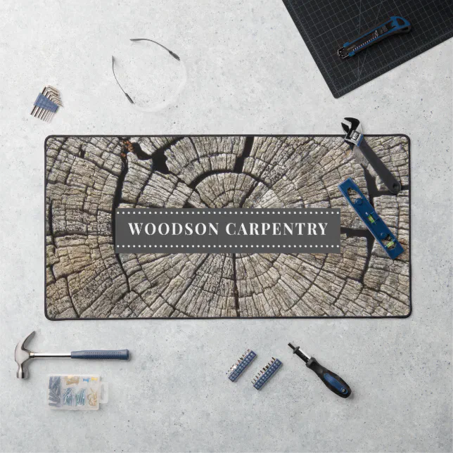 Modern Wood Grain Carpenter Woodworker Business Desk Mat | Zazzle