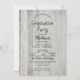 Modern Wood Look | Photo Graduation Party Invitation | Zazzle