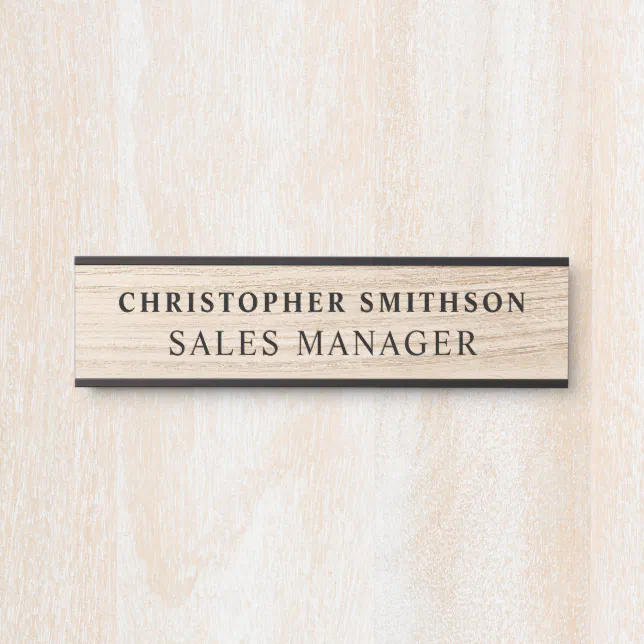 Modern Wood Professional Plate Changeable Office Door Sign | Zazzle