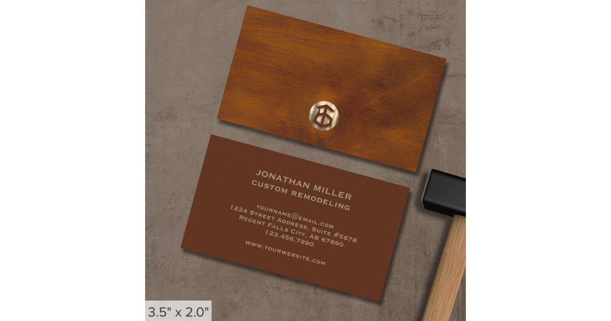 Modern Wooden Carpentry Construction Business Card | Zazzle