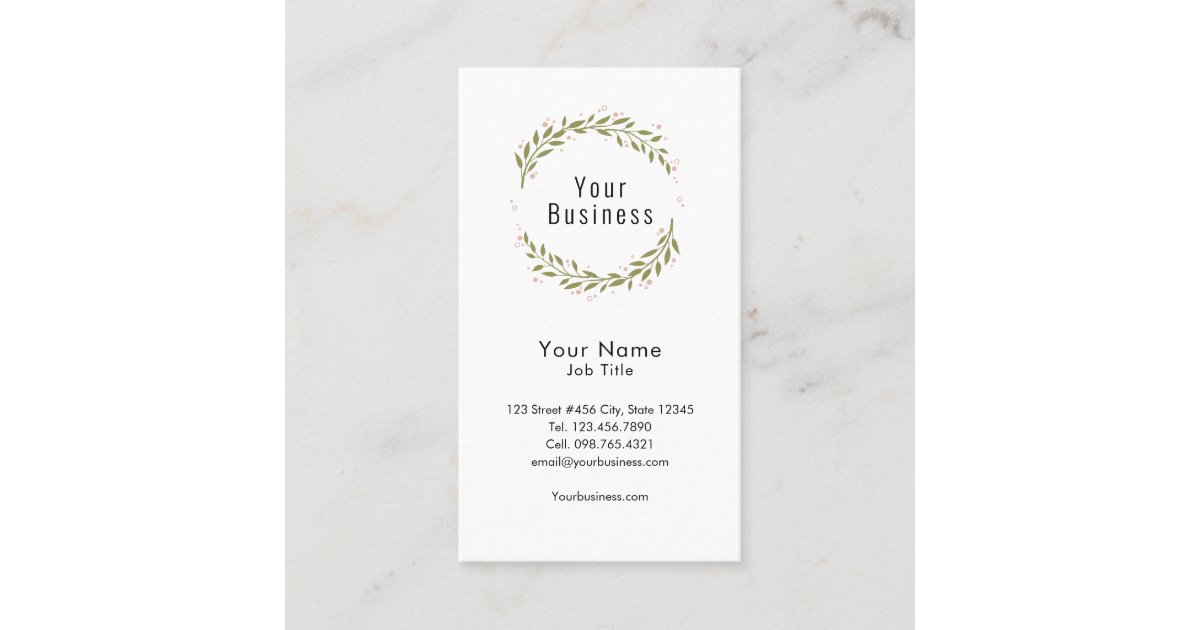 Modern Wreath Business Card | Zazzle
