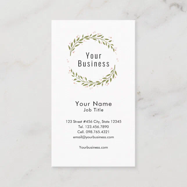 Modern Wreath Business Card | Zazzle