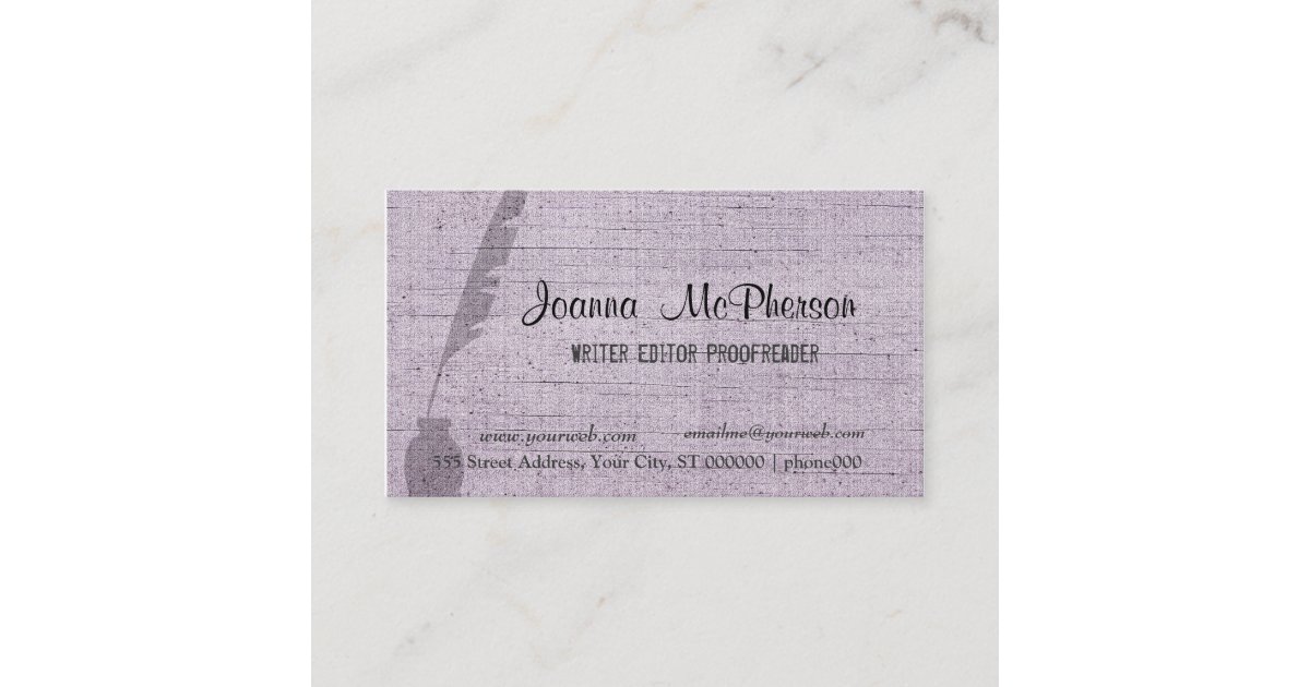 Modern Writer's Antique Pen Trendy Modern Business Card | Zazzle