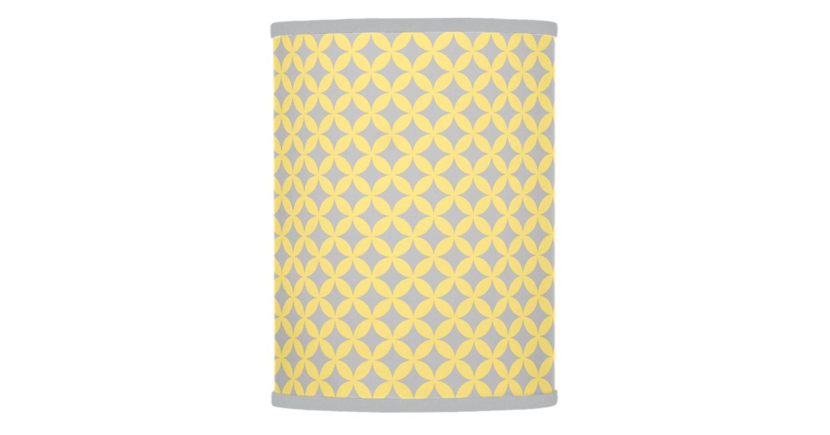 Modern Yellow and Gray Circle Pattern Lamp Shade | Zazzle
