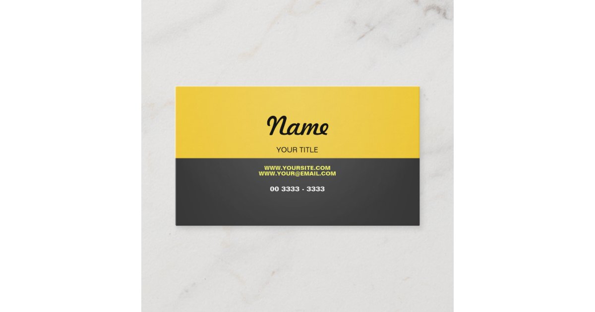Modern Yellow Business Card | Zazzle