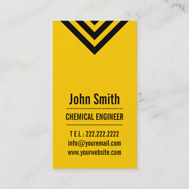 Modern Yellow Chemical Engineer Business Card | Zazzle