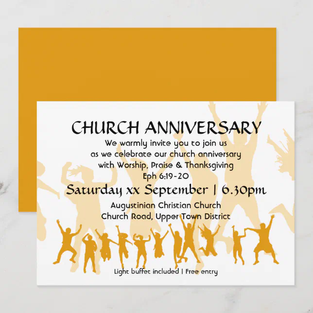 Modern Yellow Custom CHURCH REUNION Invitation | Zazzle