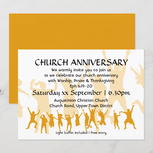 Modern Yellow Custom CHURCH REUNION Invitation | Zazzle
