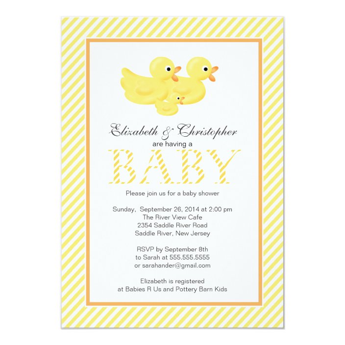 Modern Yellow Ducks Couple Baby Shower Invitation | Zazzle.com