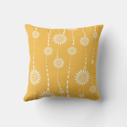 Modern Yellow Floral Decorative Throw Pillow | Zazzle