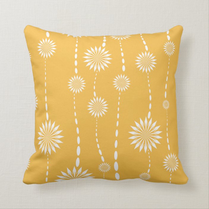 Modern Yellow Floral Decorative Throw Pillow | Zazzle.com