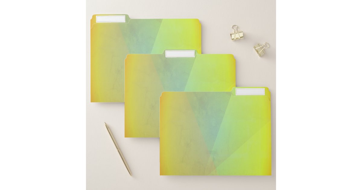 Modern Yellow Geometric Gradation File Folder | Zazzle