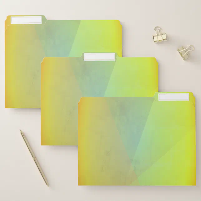 Modern Yellow Geometric Gradation File Folder | Zazzle