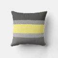 Modern Yellow & Gray Geometric Stripes Pattern Throw Pillow | Zazzle