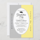 Modern Yellow Gray Hallelujah Graduation Invitation | Zazzle
