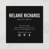 Modern yellow green blue gradient makeup beauty square business card ...