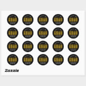Modern Yellow Neon Graduation Classic Round Sticker | Zazzle