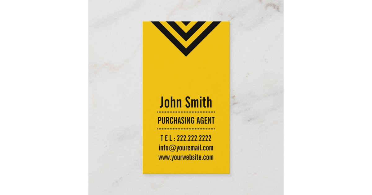 Modern Yellow Purchasing Agent Business Card | Zazzle