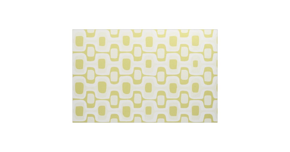 Modern YELLOW Retro Personalized Fabric | Zazzle