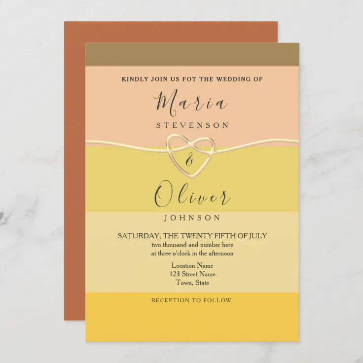 Modern Yellow Terracotta Wedding Invitation | Zazzle