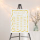Modern Yellow Wavy Alphabetical Seating Chart Foam Board | Zazzle