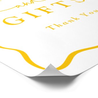 Modern Yellow Wavy Frame Cards and Gifts Poster | Zazzle