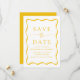 Modern Yellow Wavy Frame Wedding Save The Date | Zazzle