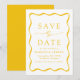 Modern Yellow Wavy Frame Wedding Save The Date | Zazzle