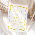 Modern Yellow Wavy Frame Wedding Save The Date | Zazzle