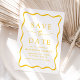 Modern Yellow Wavy Frame Wedding Save The Date | Zazzle