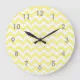 Modern Yellow White Chevron Clock - gray numbers | Zazzle