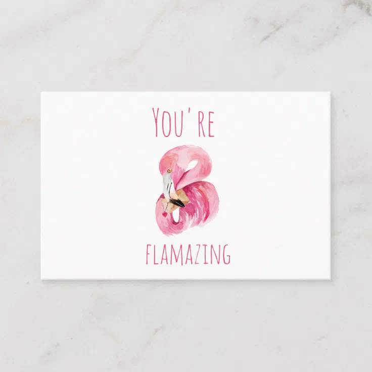 Modern You Are Flamazing Beauty Pink Flamingo Business Card | Zazzle